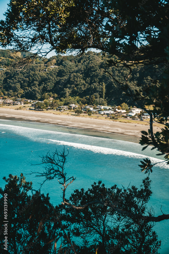 Ohope beach in New Zealand showing beaches, different rock formations ...