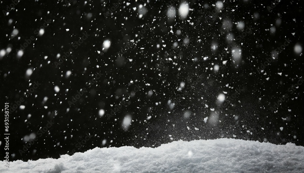 real falling snow on a black background for use as a texture layer in ...