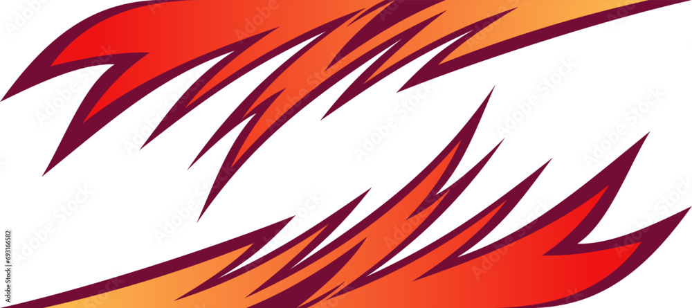 red fire flames racing car livery decal sticker abstract background ...