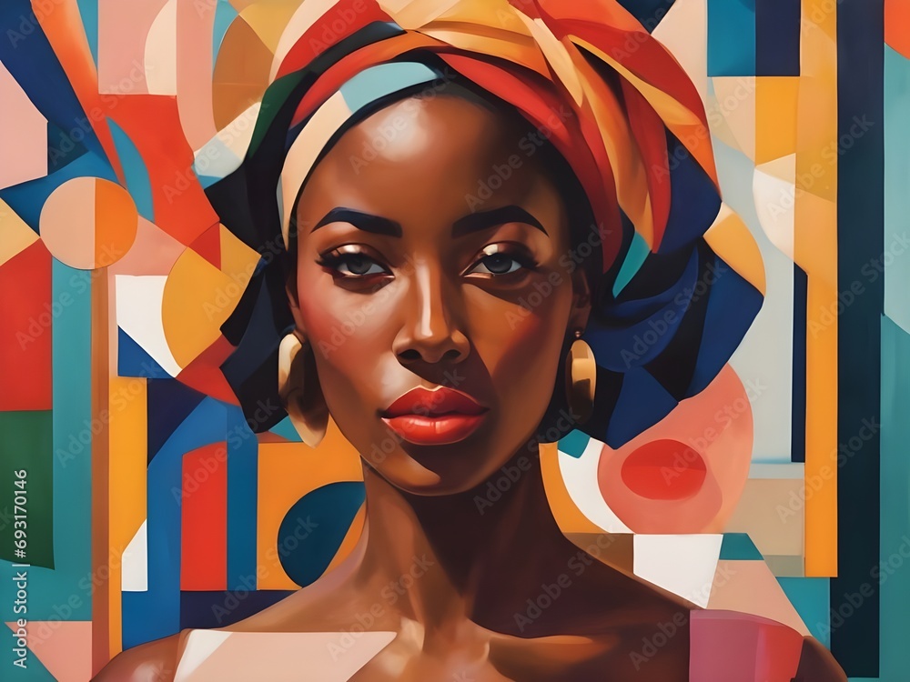 Vector Illustration of abstract proud black woman. Stop racism police ...