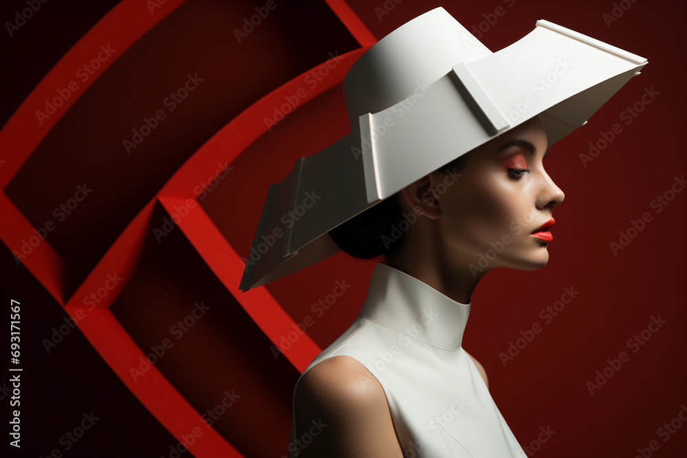 avant-garde fashion designer, constructivist set design, bold ...