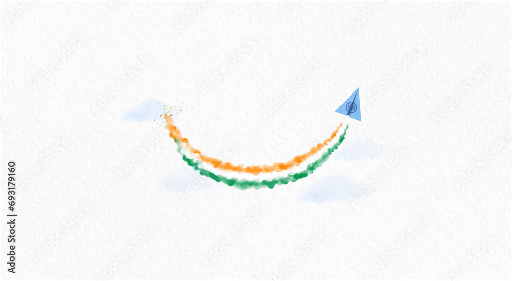 Happy Republic Day of india creative concept. Fighter jet parade show ...