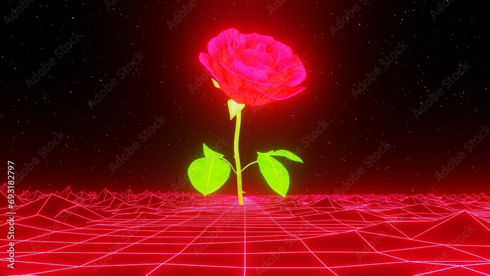 3d rendered retro 80s 90s futuristic glowing illustration of a brain ...