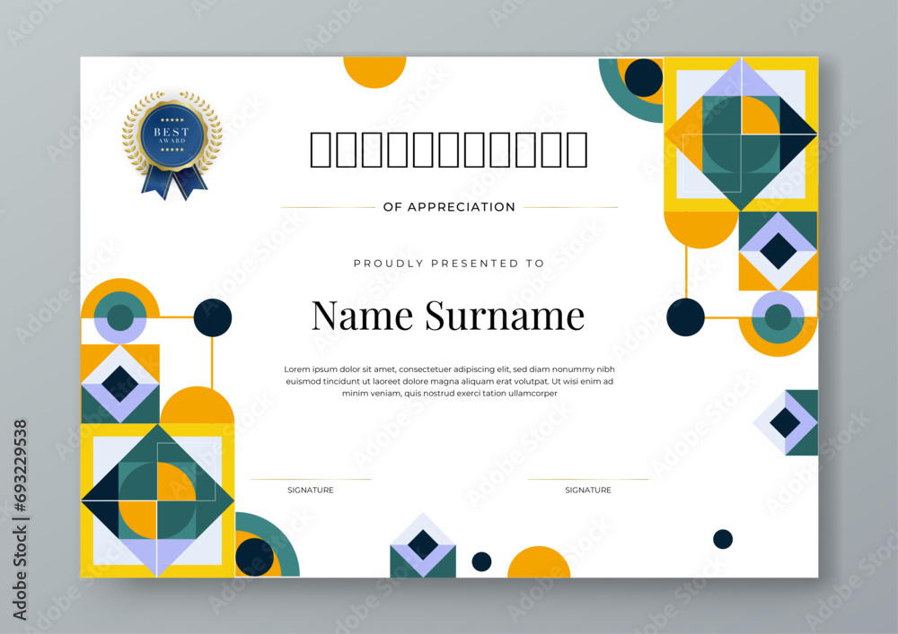 Colorful colourful modern certificate template for corporate ...