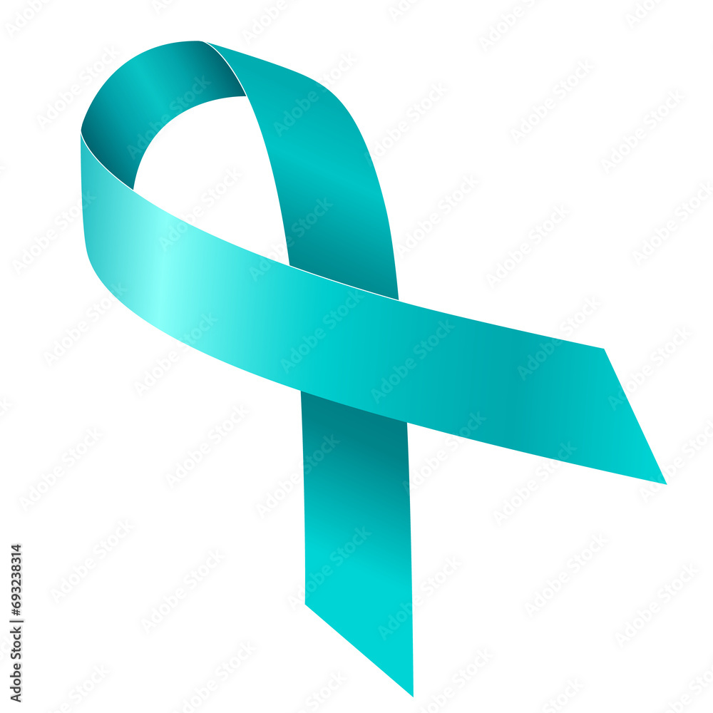 Teal Awareness ribbon. Awareness for cervical cancer, Ovarian Cancer ...