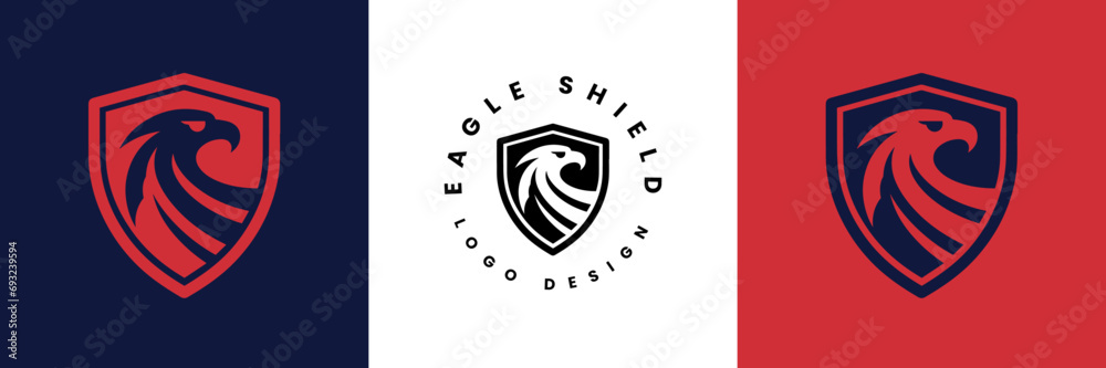 Vetor de Eagle shield logo Design, Shield eagle logo inspiration, Eagle and shield logo design ...