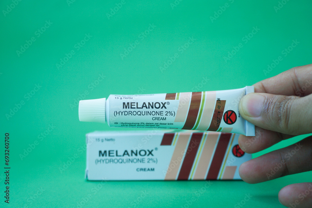Balikpapan, May 1, 2023. MELANOX 2% CREAM is a drug used to reduce skin ...