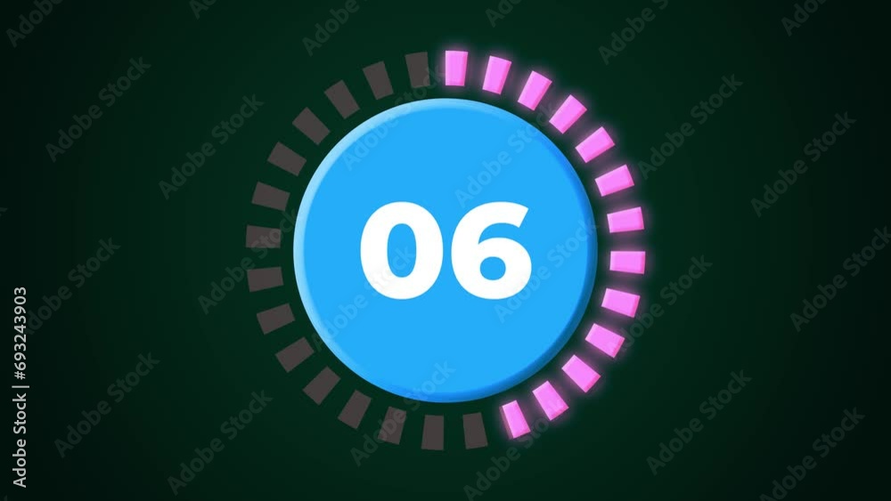 Countdown Clock Timer Animation Motion Graphics Movement 10 Seconds