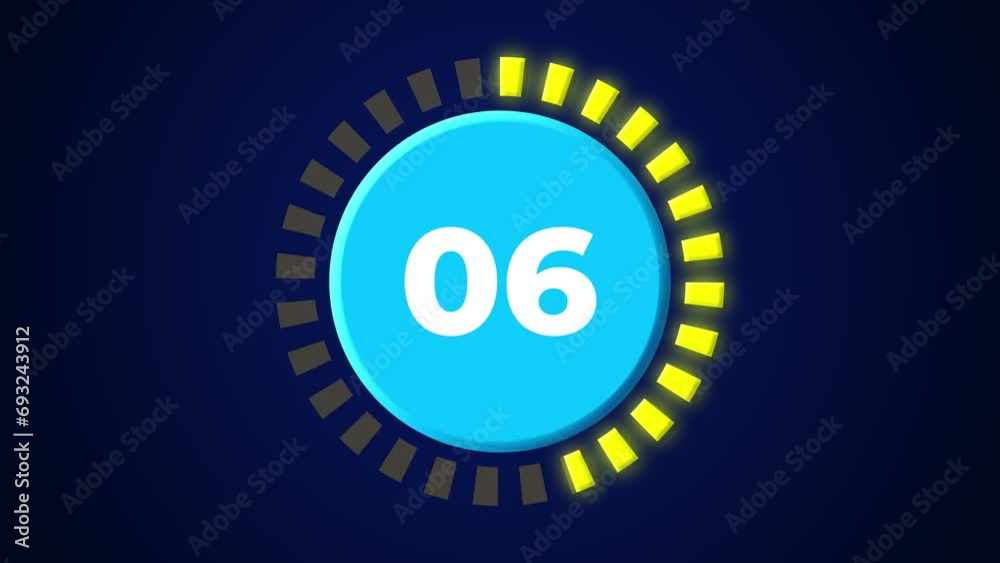 Countdown clock timer animation motion graphics movement 10 seconds ...