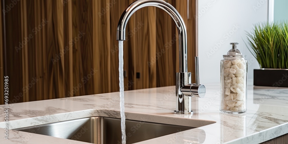 Compact undermount kitchen faucet with built-in water filter for ...