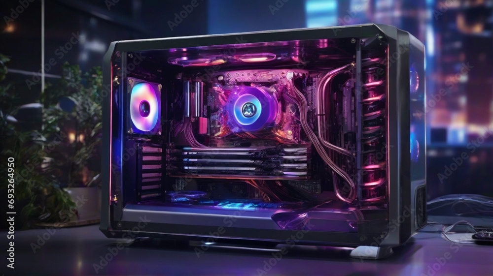 RGB Gaming pc | liqued cooler computers | gaming case | components of a ...