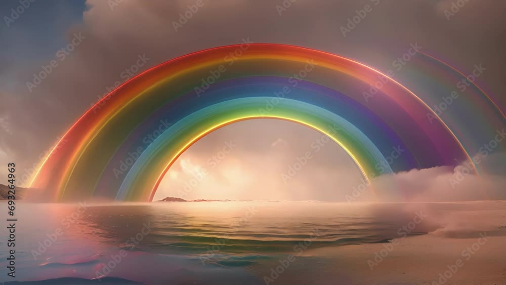 Vidéo Stock enchanting display rare supernumerary rainbows, adding ...