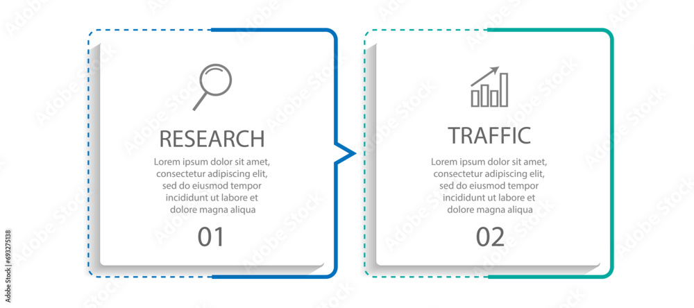 business infographic template. thin line design with icons, text ...