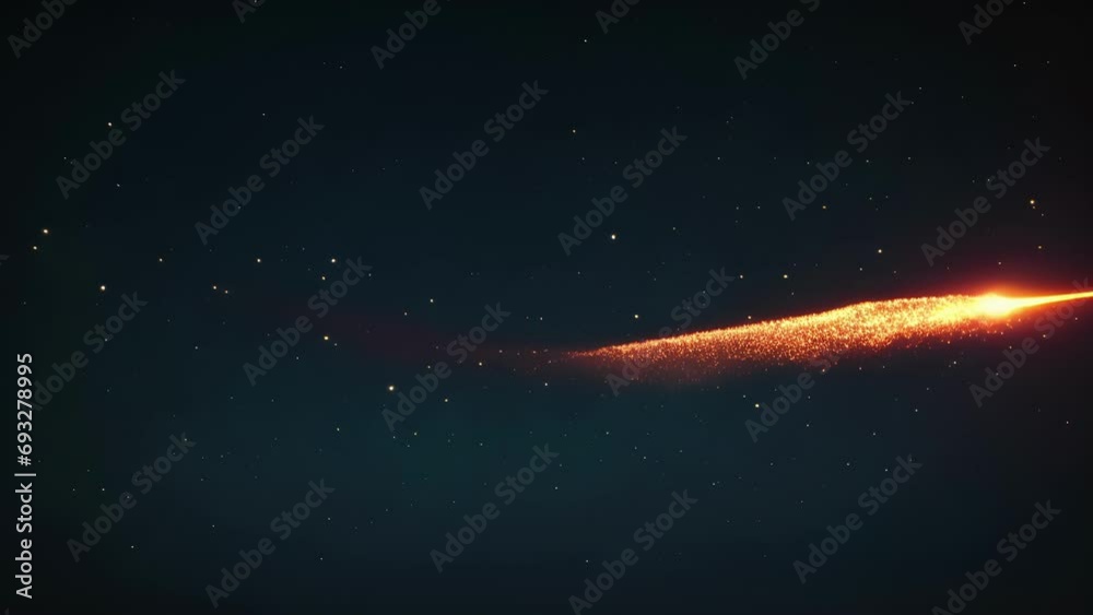 Minimal animation of a shooting star streaking across a starry night ...