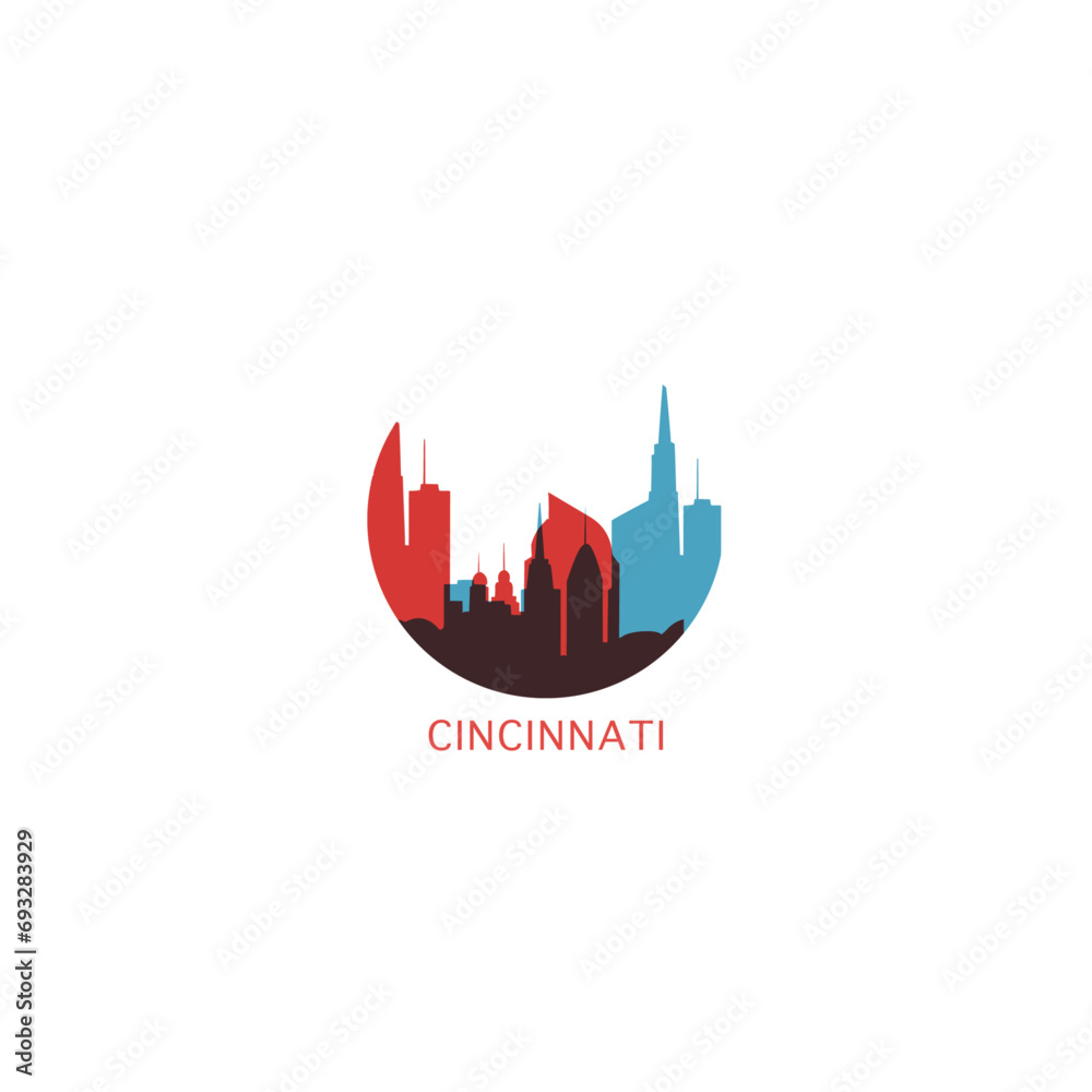 Cincinnati USA United States cityscape skyline city panorama vector ...
