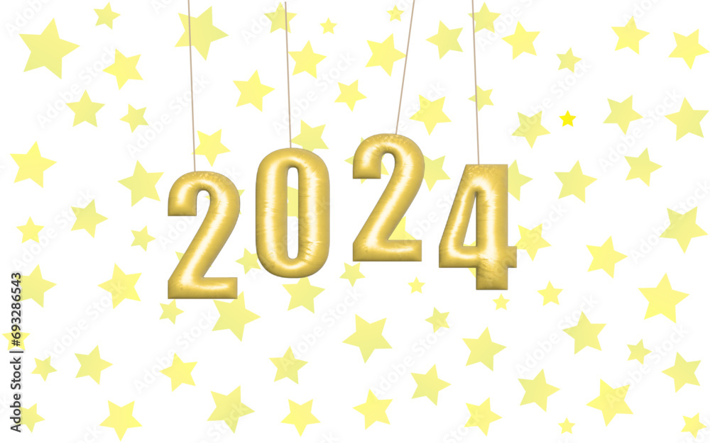 Vecteur Stock 2024 new year wallpaper image with sparkling stars ...