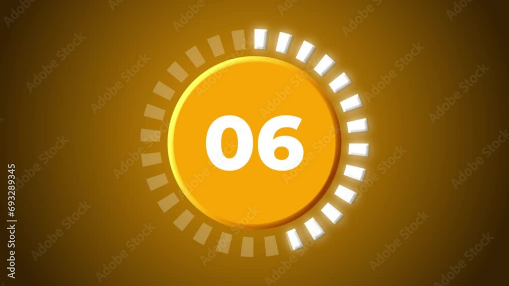 Countdown clock timer animation motion graphics movement 10 seconds ...