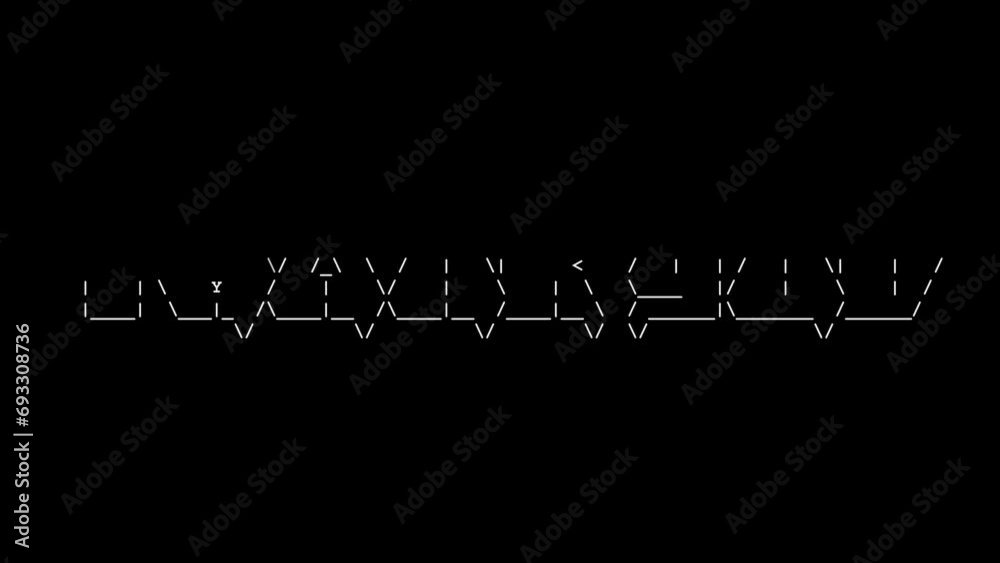 Thank you ascii animation loop on black background. Ascii code art ...