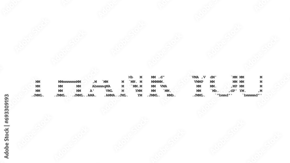 Thank you ascii animation loop on white background. Ascii code art ...