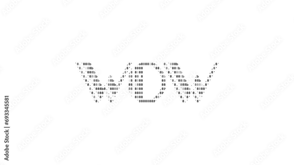 Vidéo Stock Wow ascii animation on white background. Ascii art code ...