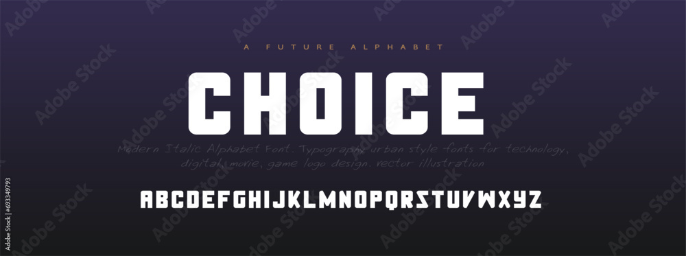 Choice Outline Alphabet Vector: Bold Uppercase, Numbers, Symbols Stock ...
