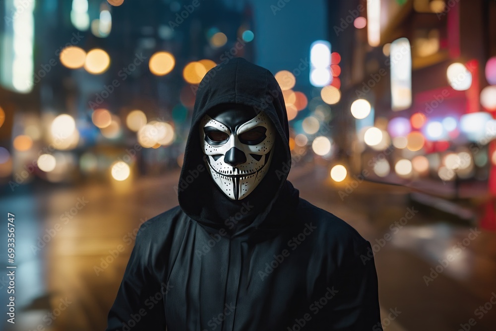 Bank robber or a robbery or rebellion and riot, masked Stock Photo ...