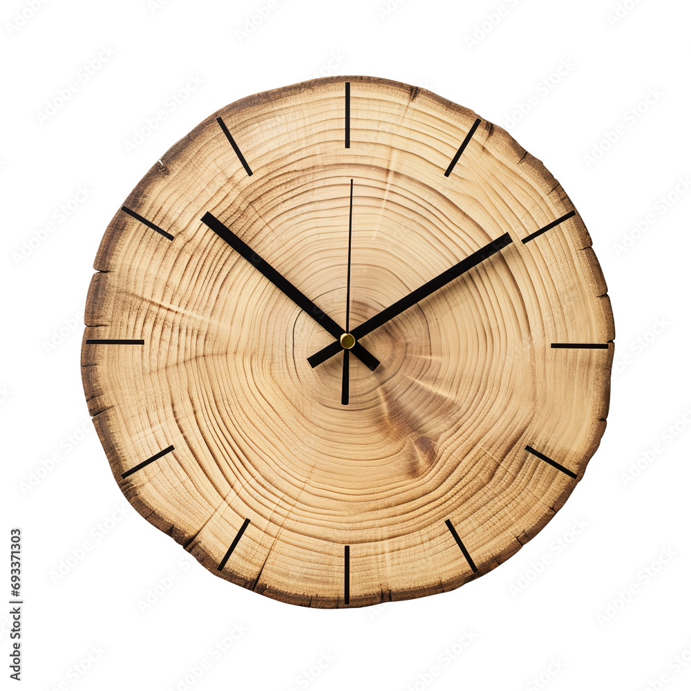 wooden wall clock isolated on transparent background Remove png ...