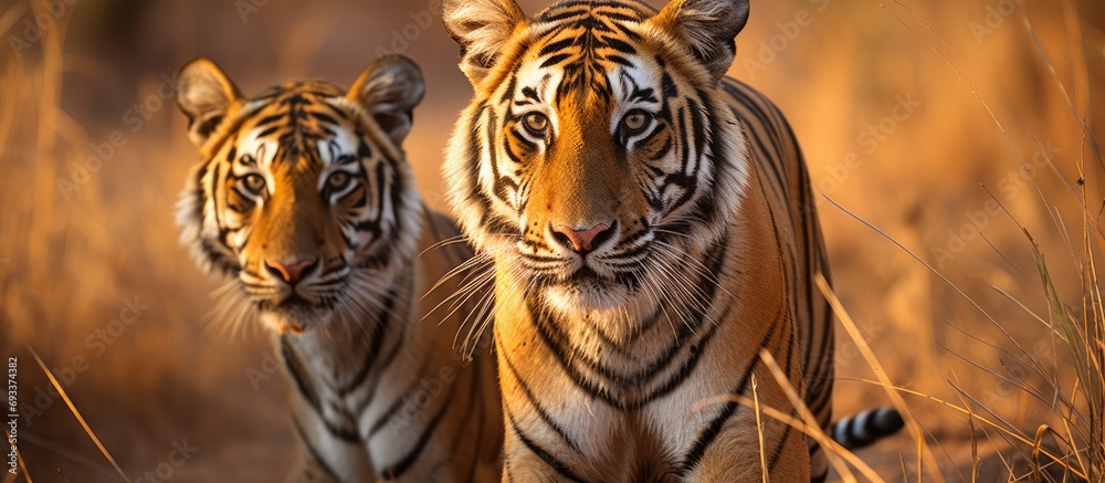 Tigers with white spots in the ear, Tadoba Andhari Tiger Reserve, India ...