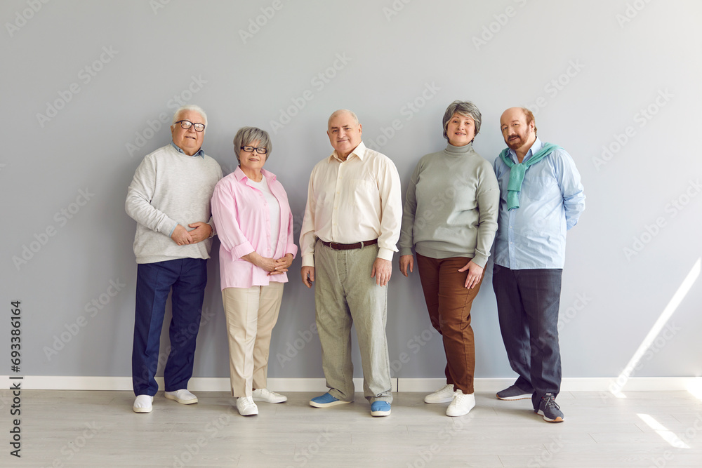 Group portrait of senior family members or friends. Several elderly ...