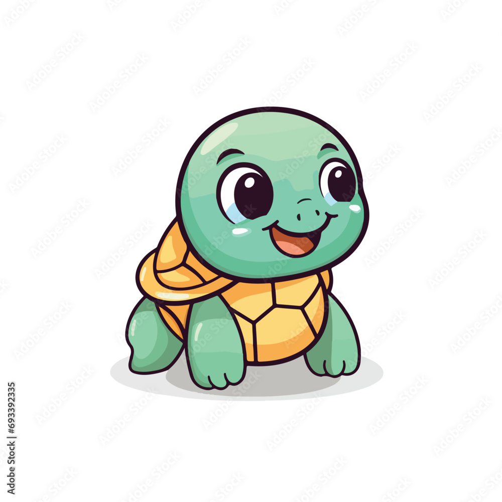 Turtle in cartoon, doodle style. Isolated 2d vector illustration in ...