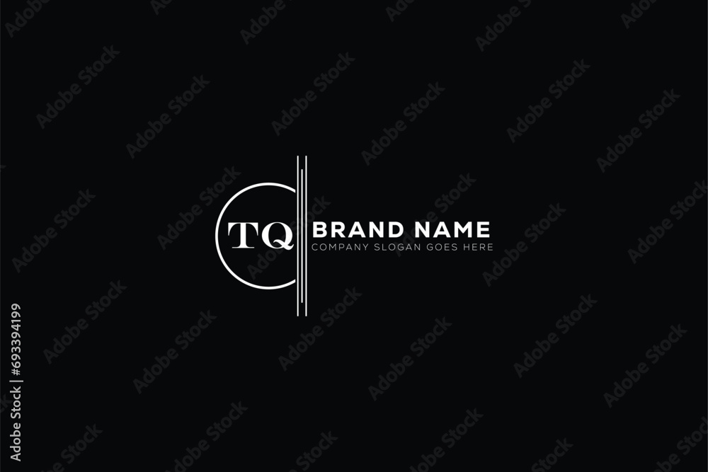 TQ White Letter monogram Logo Design with Black Background. T Q Stock ...