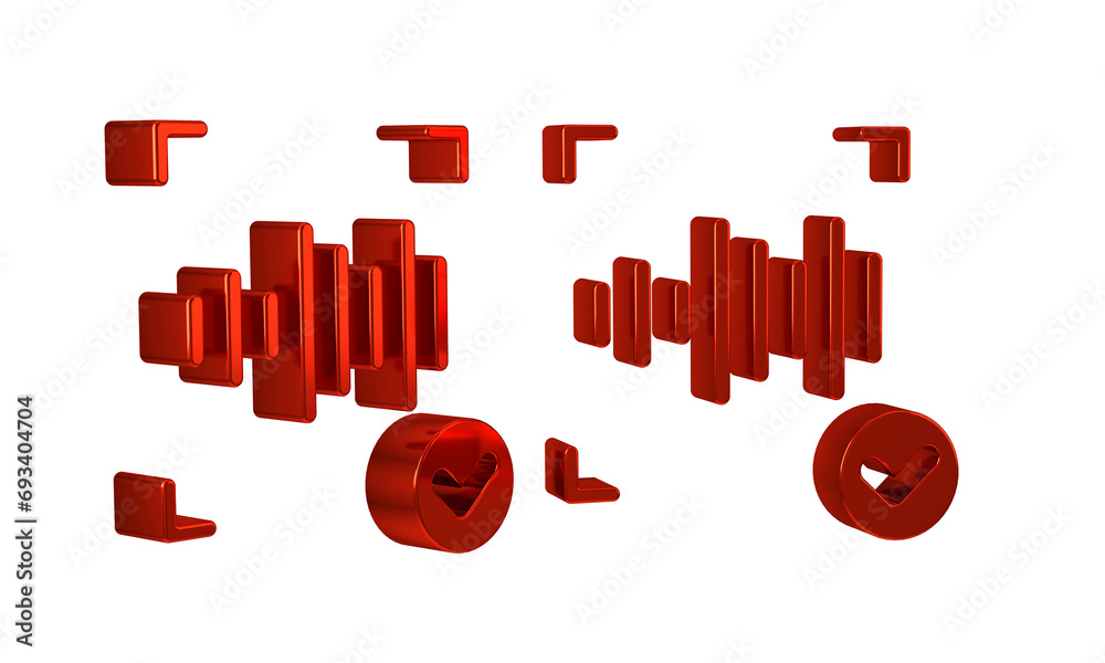 Red Voice recognition icon isolated on transparent background. Voice ...