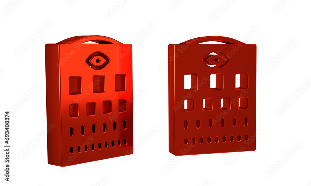 Red Eye test chart icon isolated on transparent background. Poster for ...