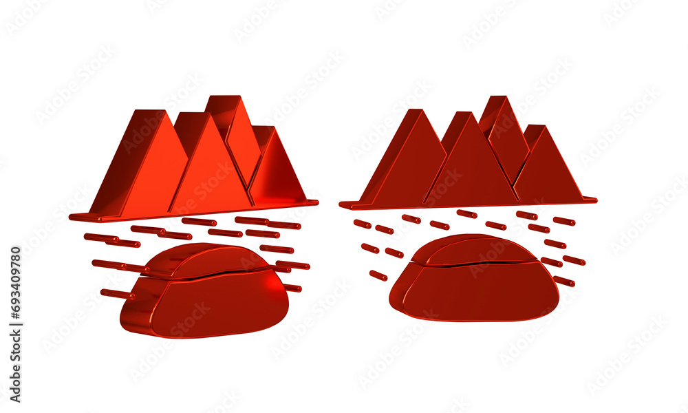 Red Oilfield icon isolated on transparent background. Natural resources ...