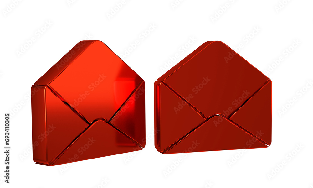 Red Envelope icon isolated on transparent background. Email message ...
