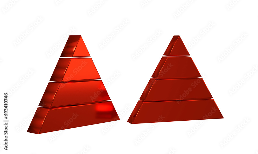 Red Business pyramid chart infographics icon isolated on transparent ...