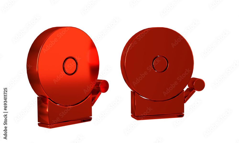Red Ringing alarm bell icon isolated on transparent background. Fire ...