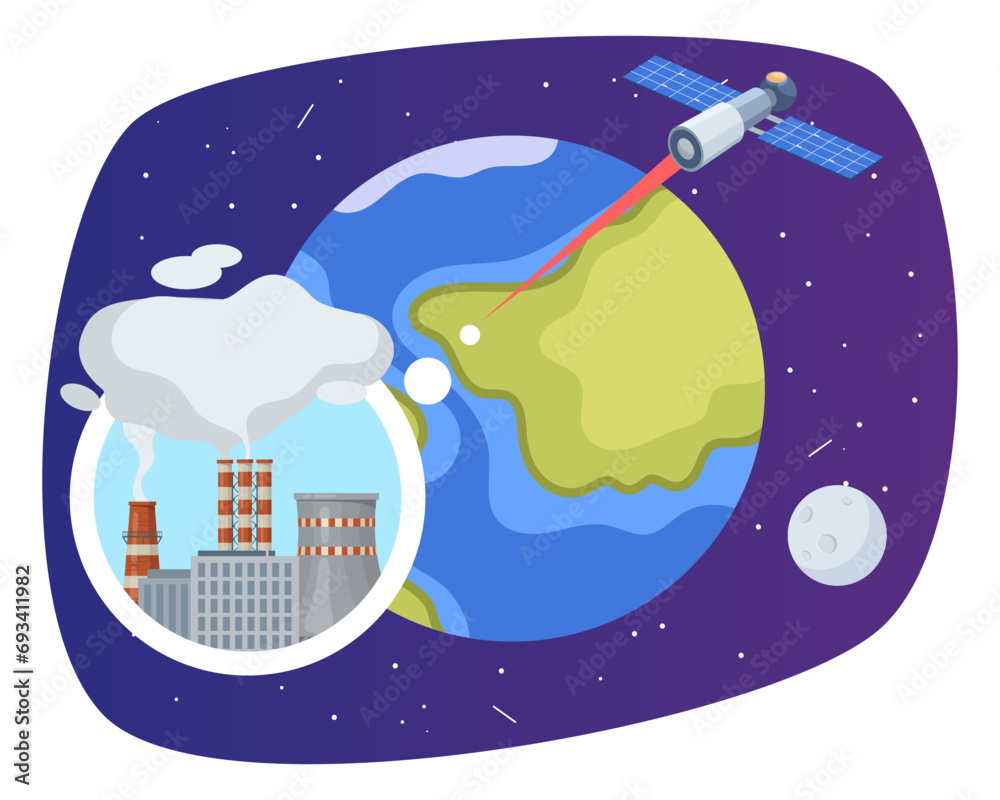 Satellite measuring concentration of air pollutants in atmosphere of ...