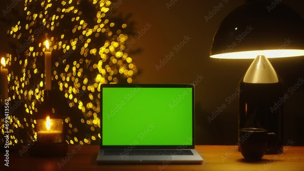 Experience the Magical Christmas Spirit with a Festive Desk Setup: Mock ...