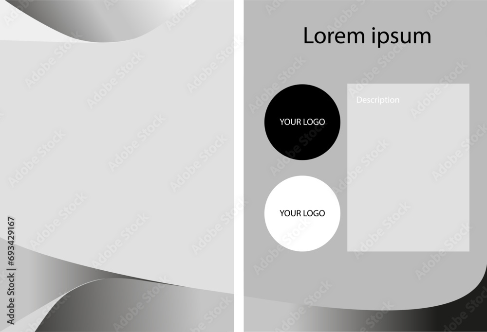 Stylish presentation cover page template, note pdf, vector, printable ...