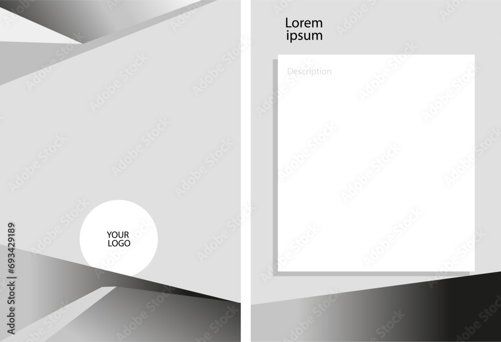 Stylish presentation cover page template, note pdf, vector, printable ...