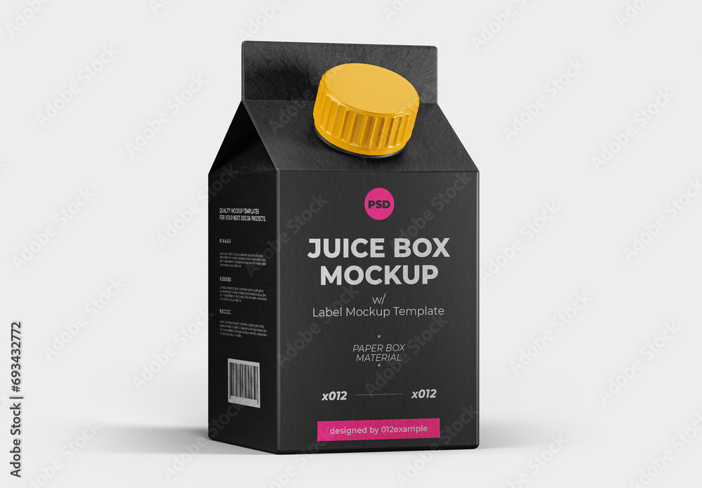 Juice Box Mockup Template Stock Template | Adobe Stock