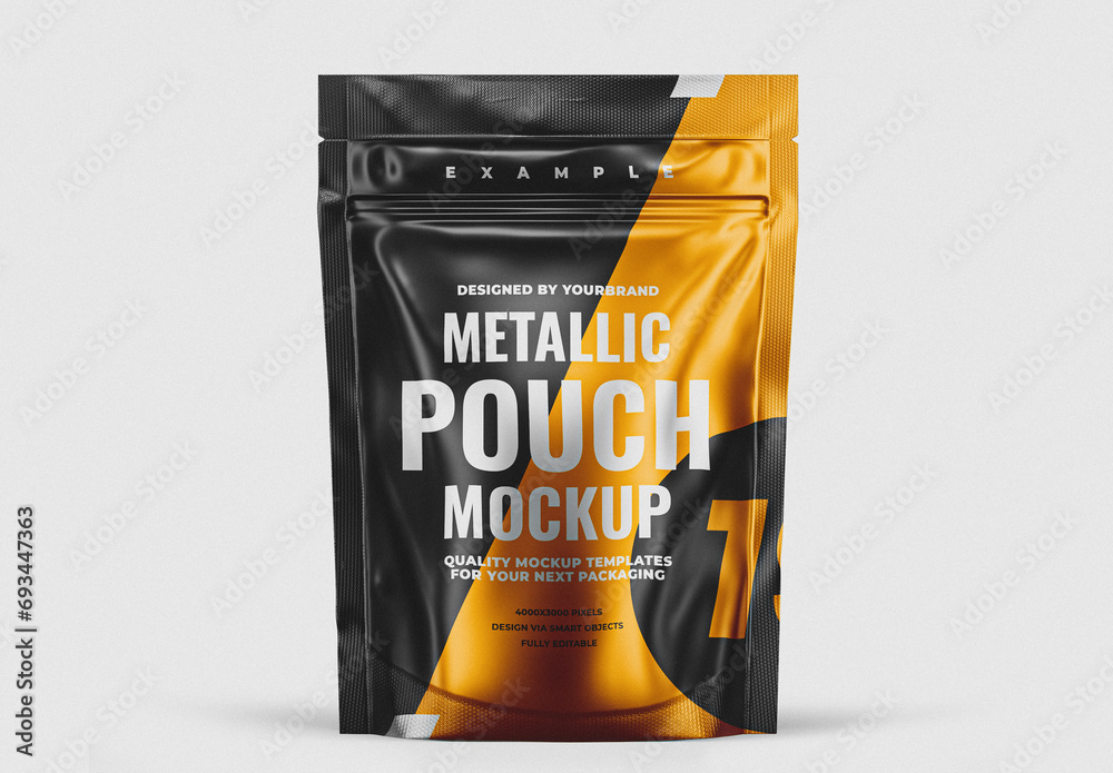 Metallic Pouch Mockup Stock Template | Adobe Stock