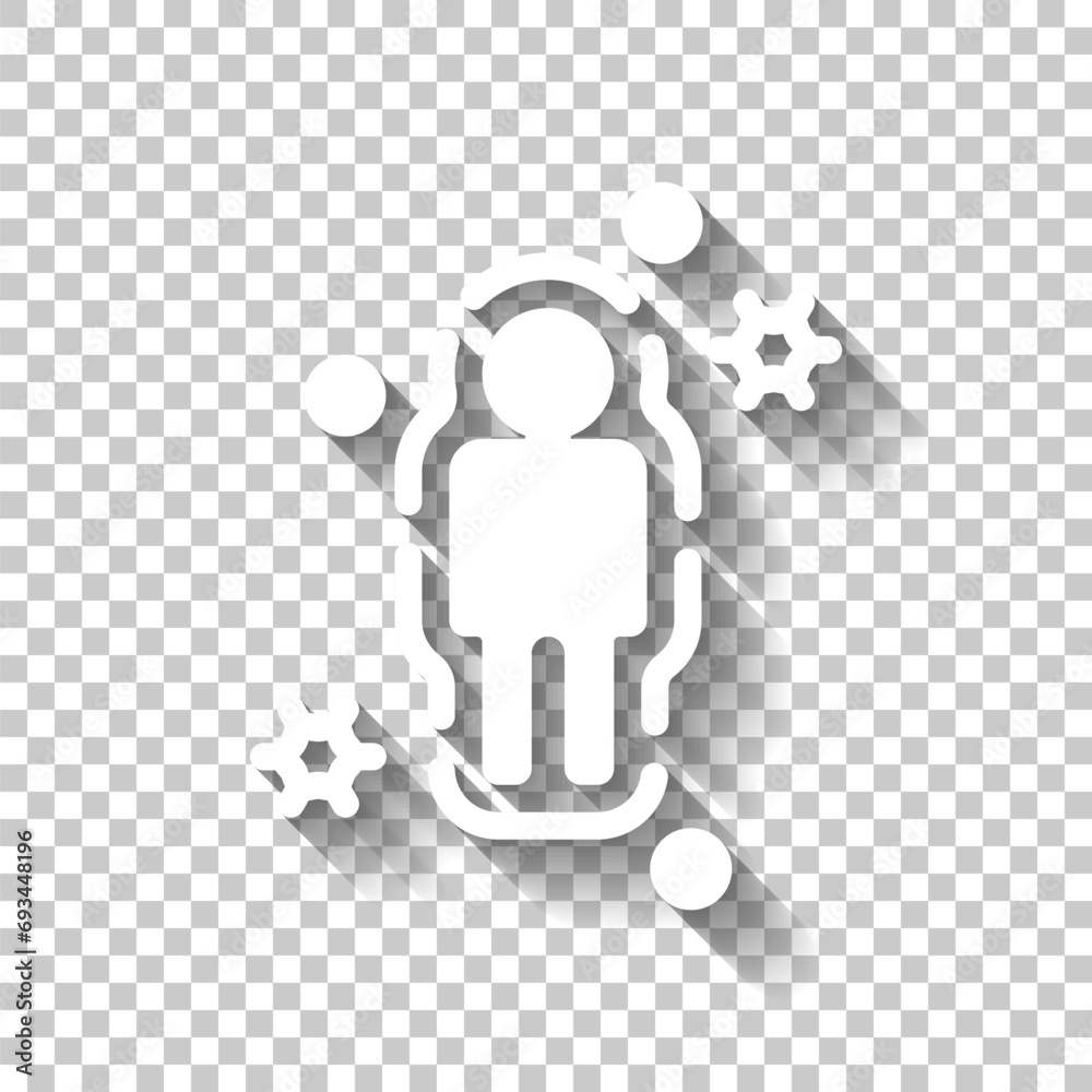 Immune system, antivirus protection, simple medical icon. White icon ...