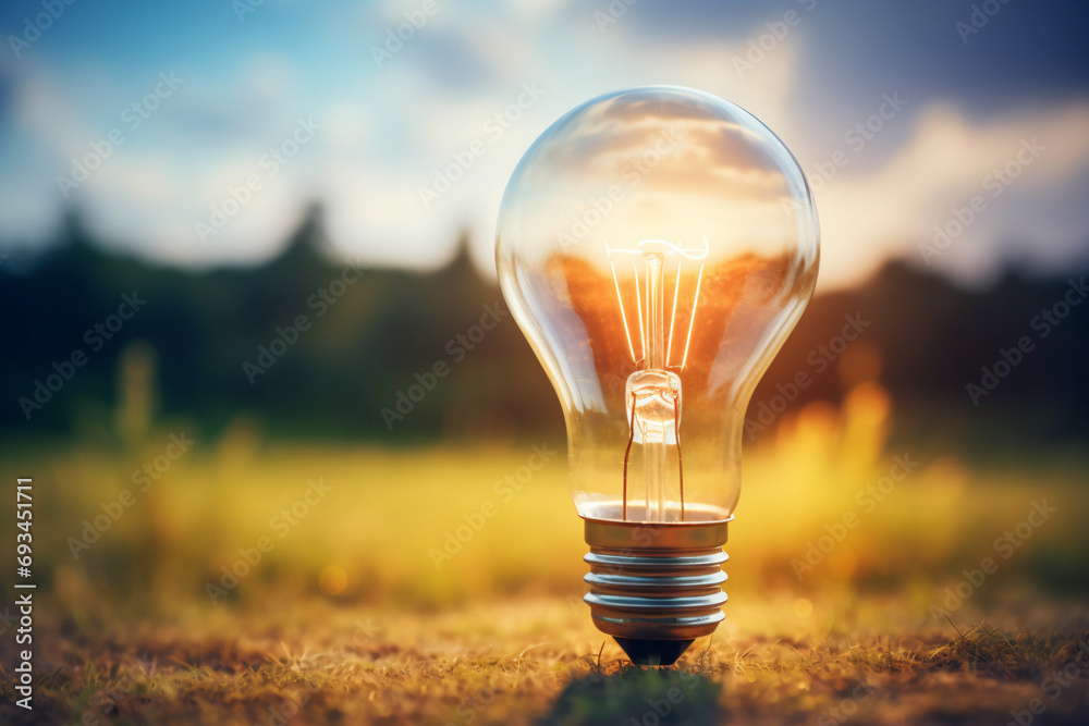 bulb generating electricity, green energy, clean energy, bulb wind ...