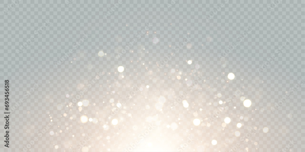 Gold dust light bokeh. Christmas glowing bokeh and glitter overlay ...