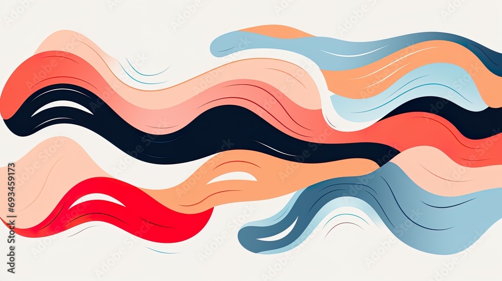 wavy line curve linear wave free form Abstract line art waves contour ...