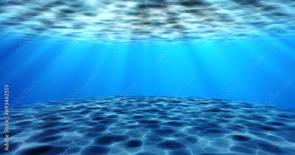 Realistic surreal underwater seabed moving water animation. Looping ...