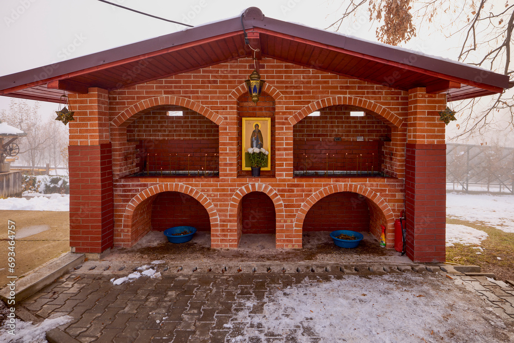 Slanic Arges Romania December 10, 2023. Slanic Monastery in Arges ...