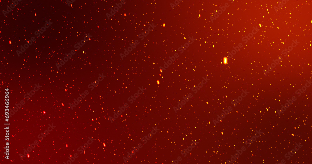 Cinematic fire dust particle flames moving randomly. Glittering spark ...
